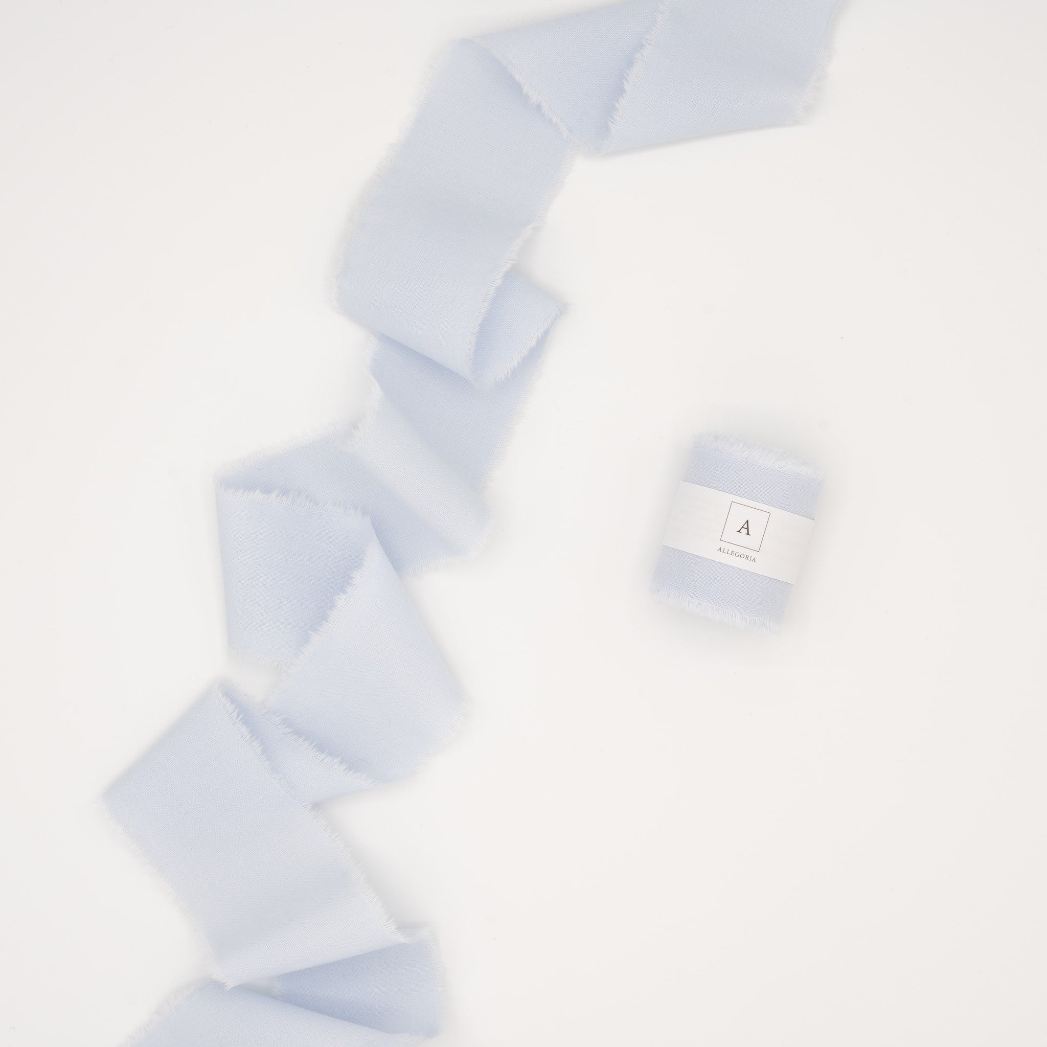 Celeste Blue - Frayed Cotton Ribbon | Allegoria Textiles
