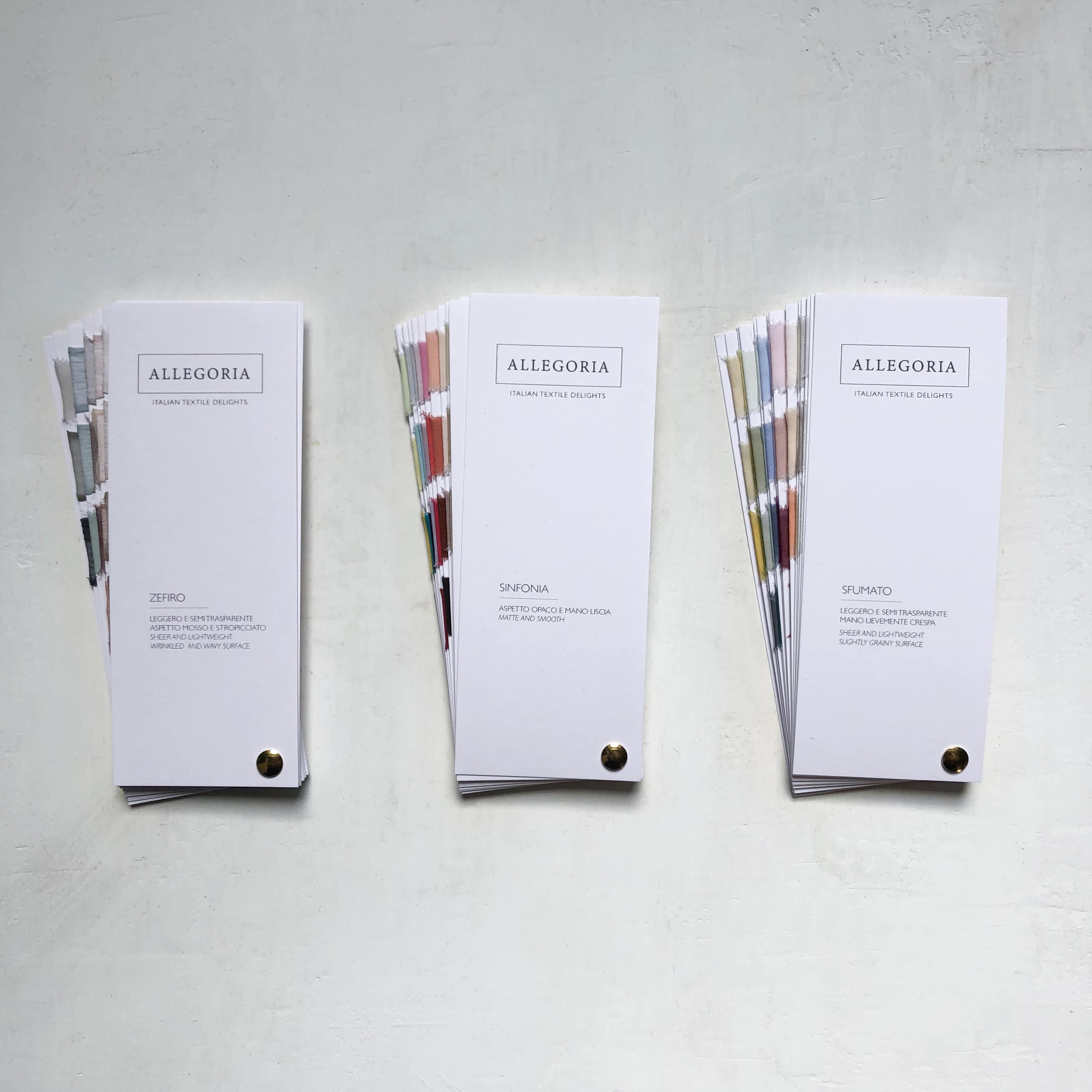 Cartelle colore nastri sfrangiati in seta | Allegoria – Allegoria Textiles