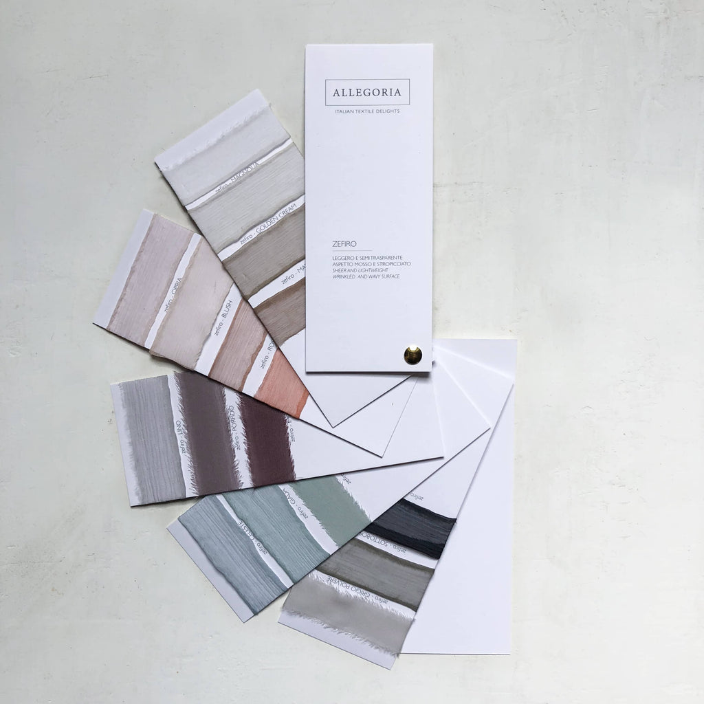 Cartelle colore nastri sfrangiati in seta | Allegoria – Allegoria Textiles